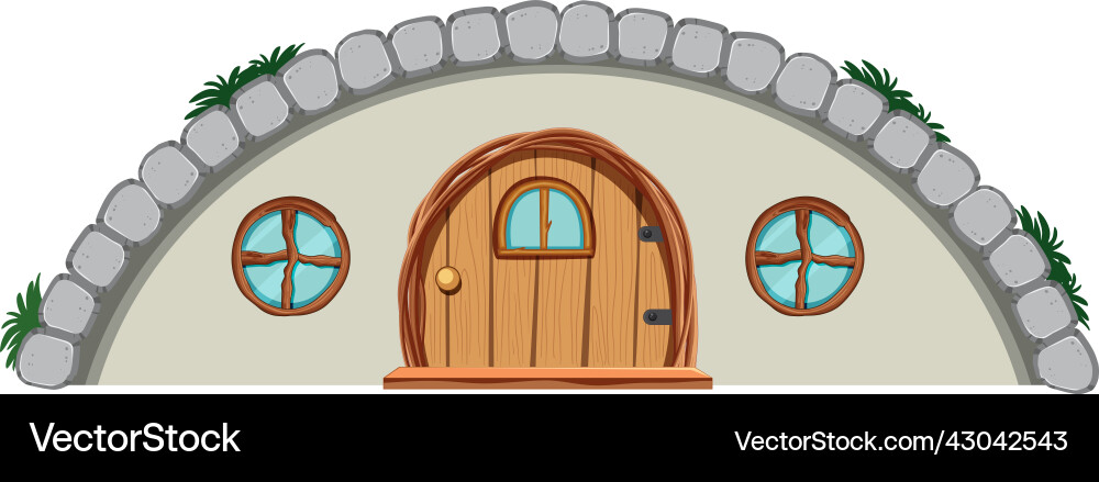 Hobbit house isolated on white background Vector Image