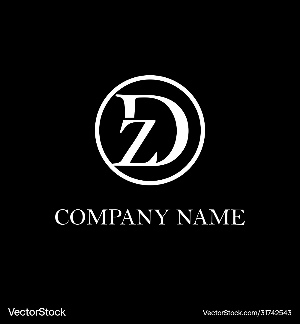 Letter dz logo design inspiration clean Royalty Free Vector