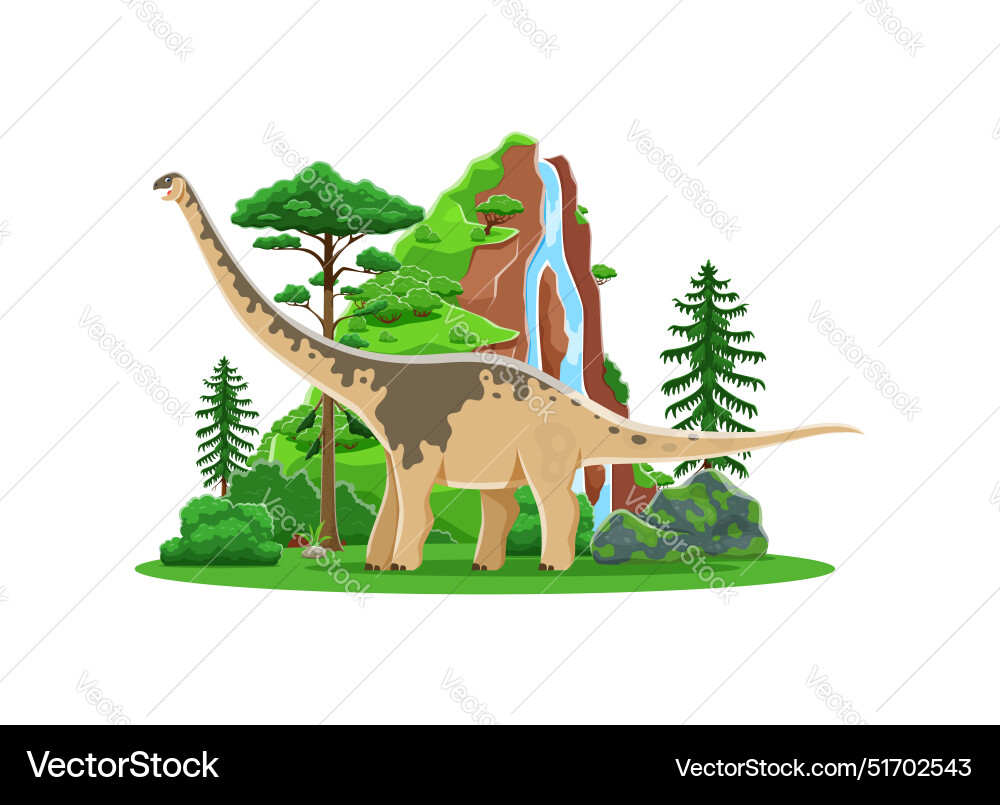 Paralititan cartoon prehistoric dinosaur character