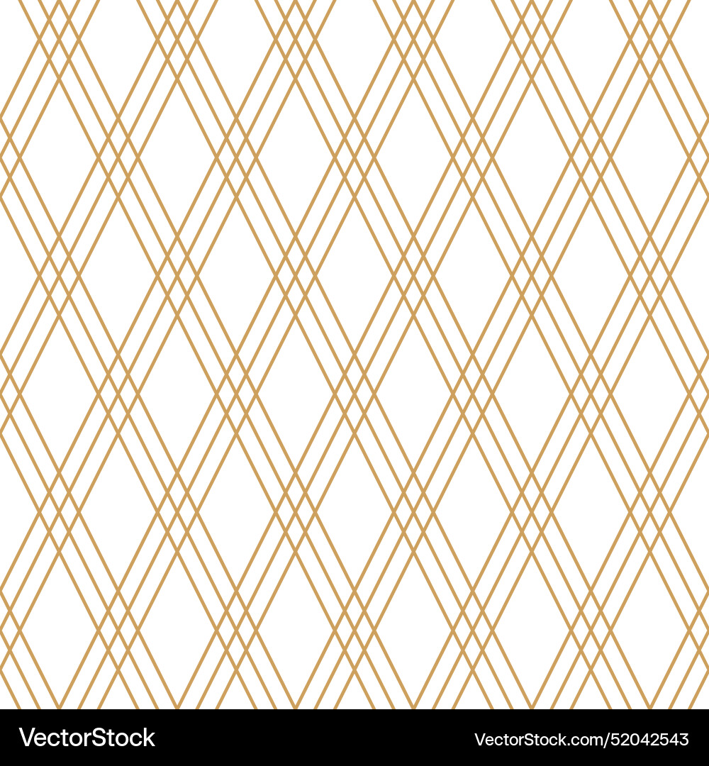 Seamless gold line diamond pattern Royalty Free Vector Image