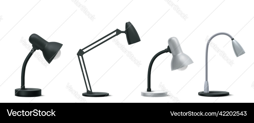 Table lamps desktop electric light for office Vector Image