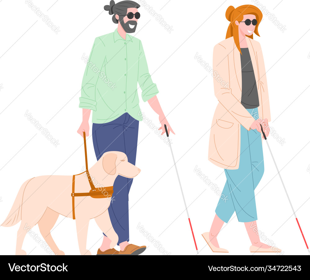 Visually impaired guy Royalty Free Vector Image
