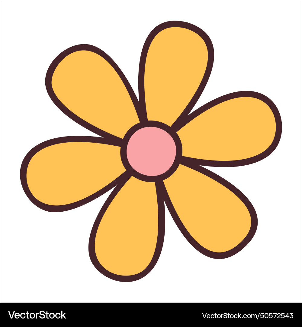 Yellow flower floral design element Royalty Free Vector