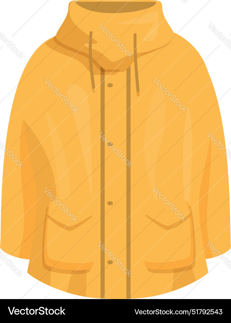 Yellow raincoat protecting from cold and rain Vector Image