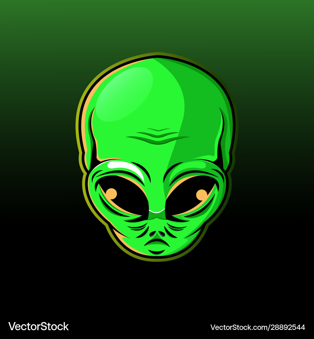 Alien head mascot logo Royalty Free Vector Image