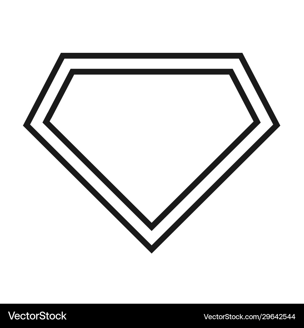 Comic hero icon symbol shield isolated on white Vector Image