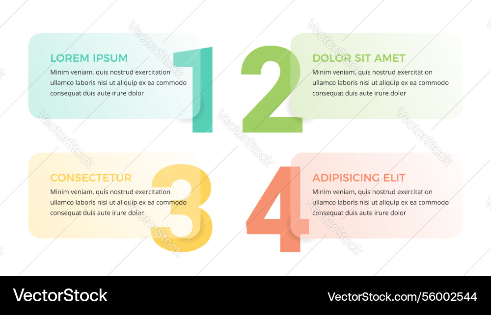 Four steps infographic template Royalty Free Vector Image