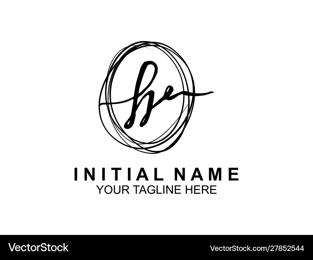 Handwriting logo initial h signature elegant Vector Image