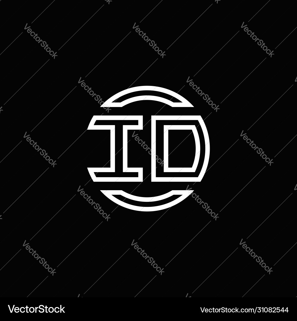 Id logo monogram with negative space circle Vector Image