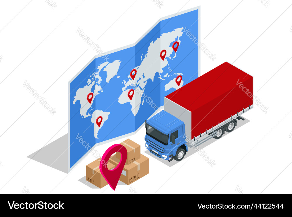 Isometric logistics and delivery concept Vector Image
