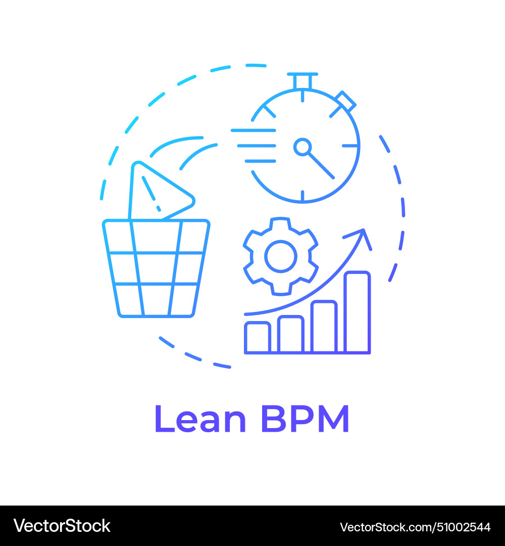 Lean bpm blaue Gradienten-Konzept-Symbol Vektorbild