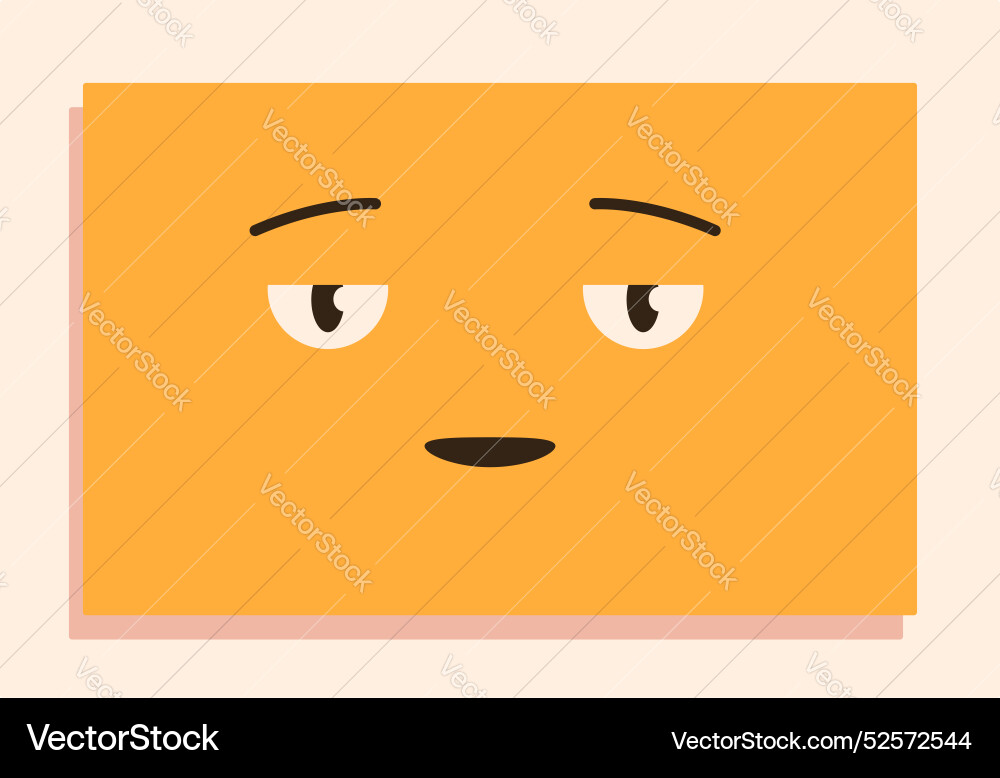 Orange square emoji expressing boredom with tired Vector Image