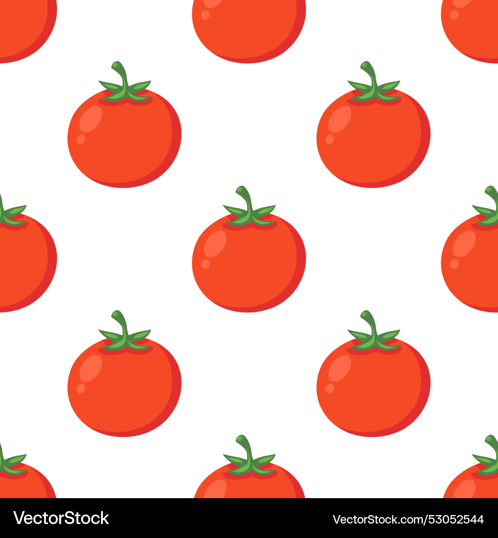 Seamless pattern with whole red tomato on Vector Image