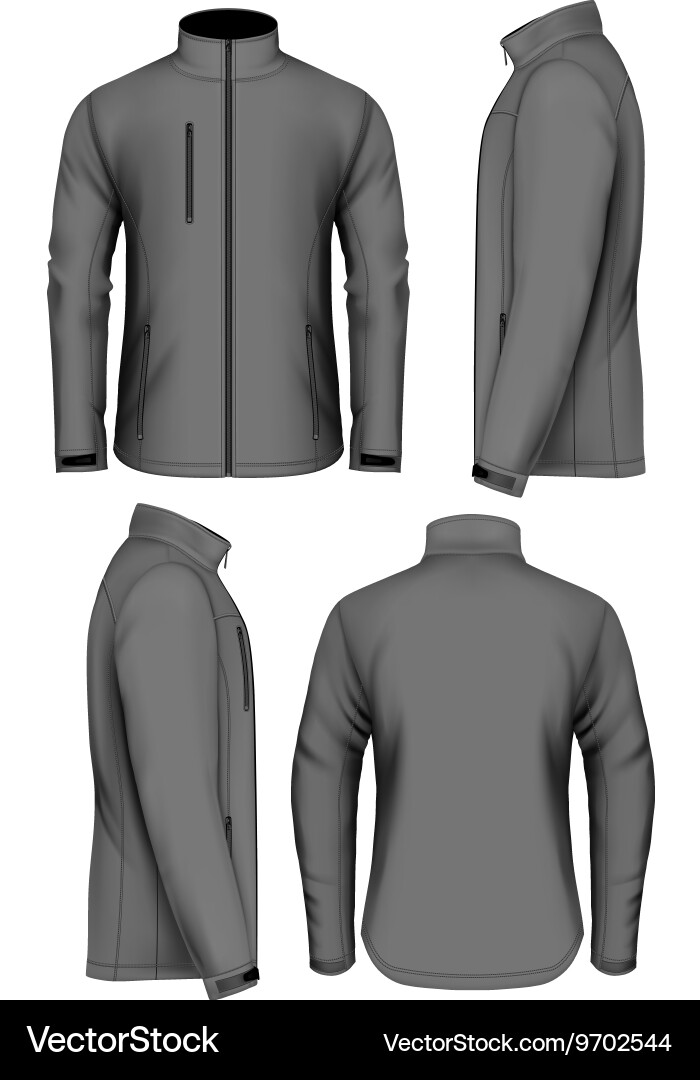 Softshell Jacket Template – Royalty-Free Vector | VectorStock