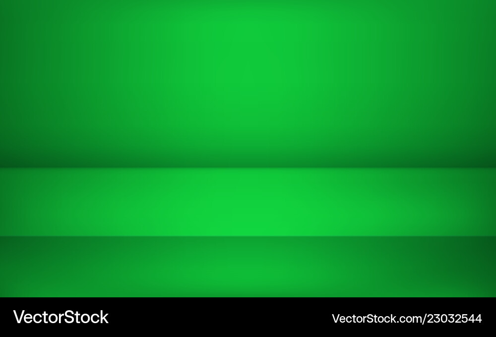 Studio green background or product table showroom Vector Image