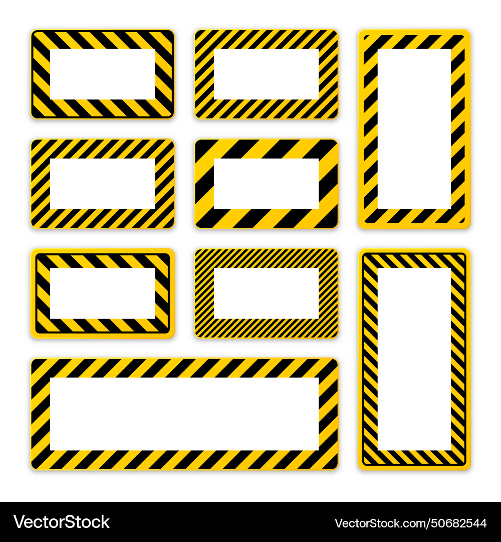 Various blank warning signs with diagonal lines Vector Image