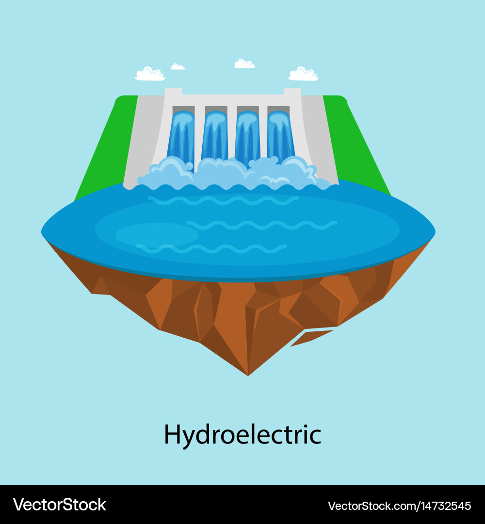 Alternative energy power industry hydroelectric Vector Image