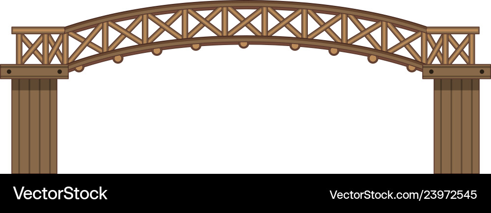 An isolated wooden bridge Royalty Free Vector Image