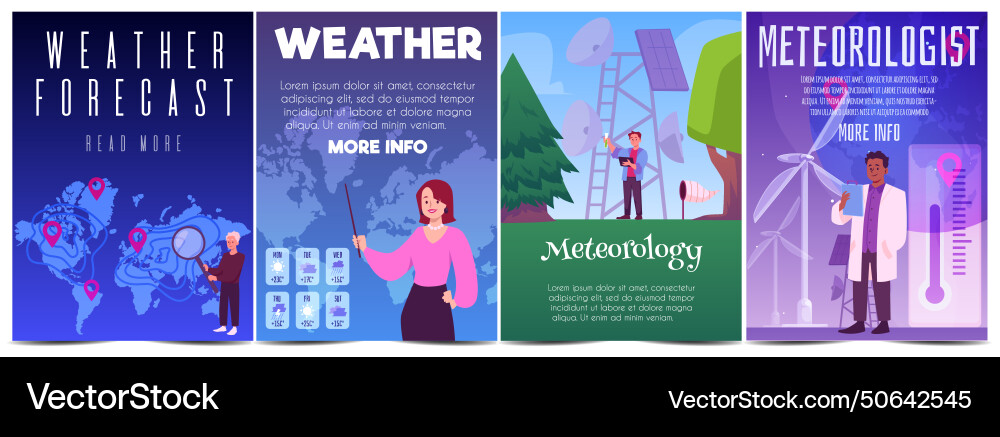 Banners about weather forecast Royalty Free Vector Image