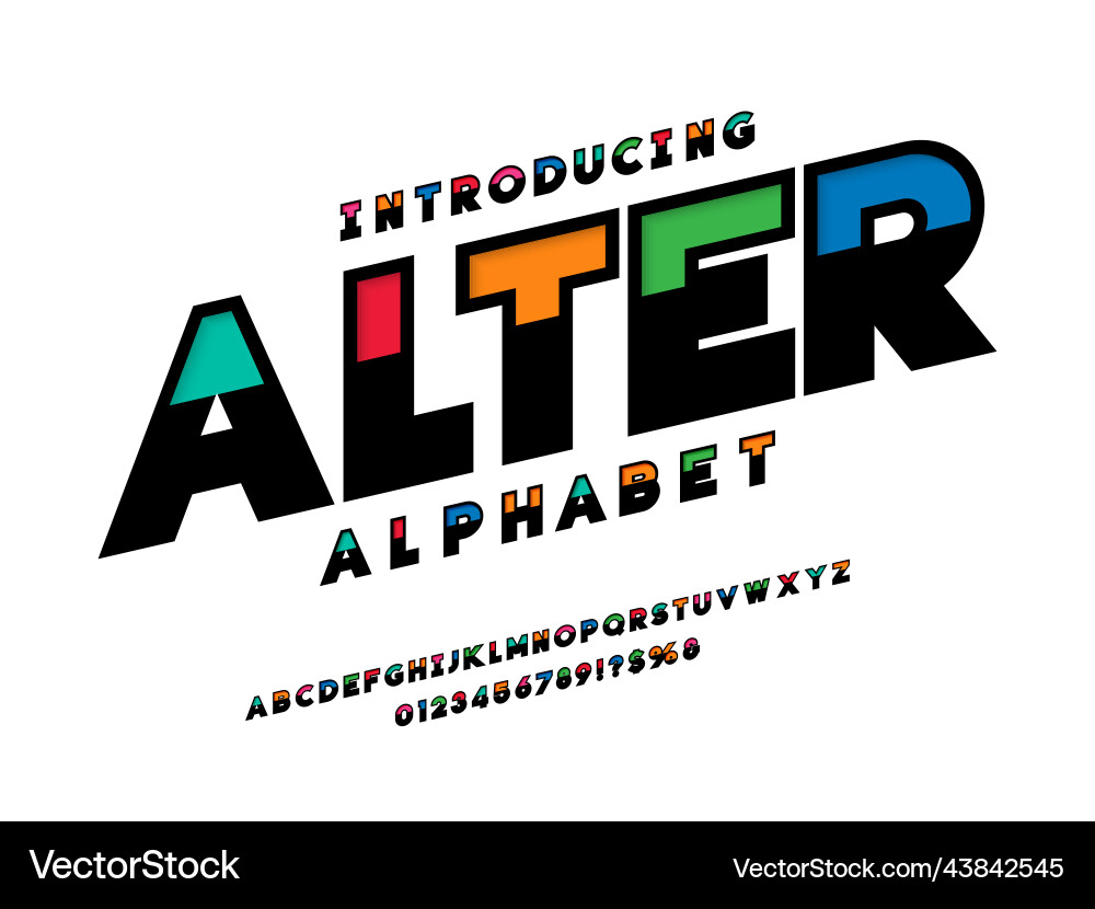Colorful font Royalty Free Vector Image - VectorStock