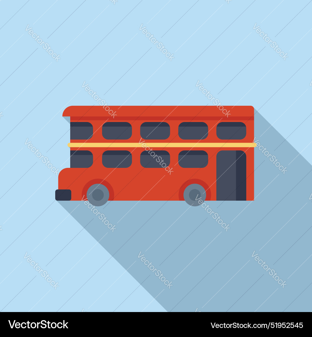 Red double decker bus driving through london Vector Image