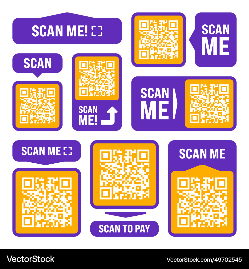 Scan me qr code sticker online payment special Vector Image