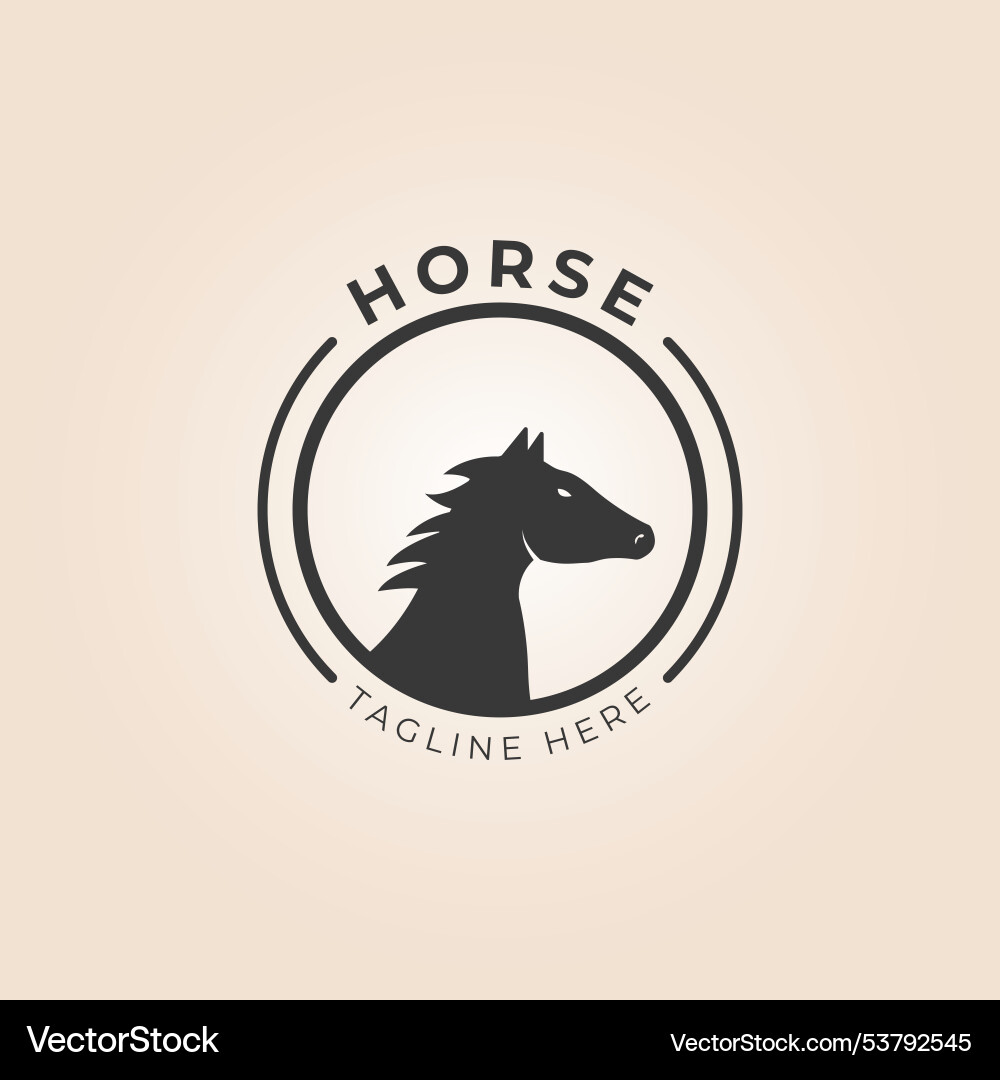 Silhouette head horse for stable logo design Vector Image