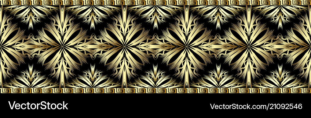 3d gold decorative seamless border pattern Vector Image