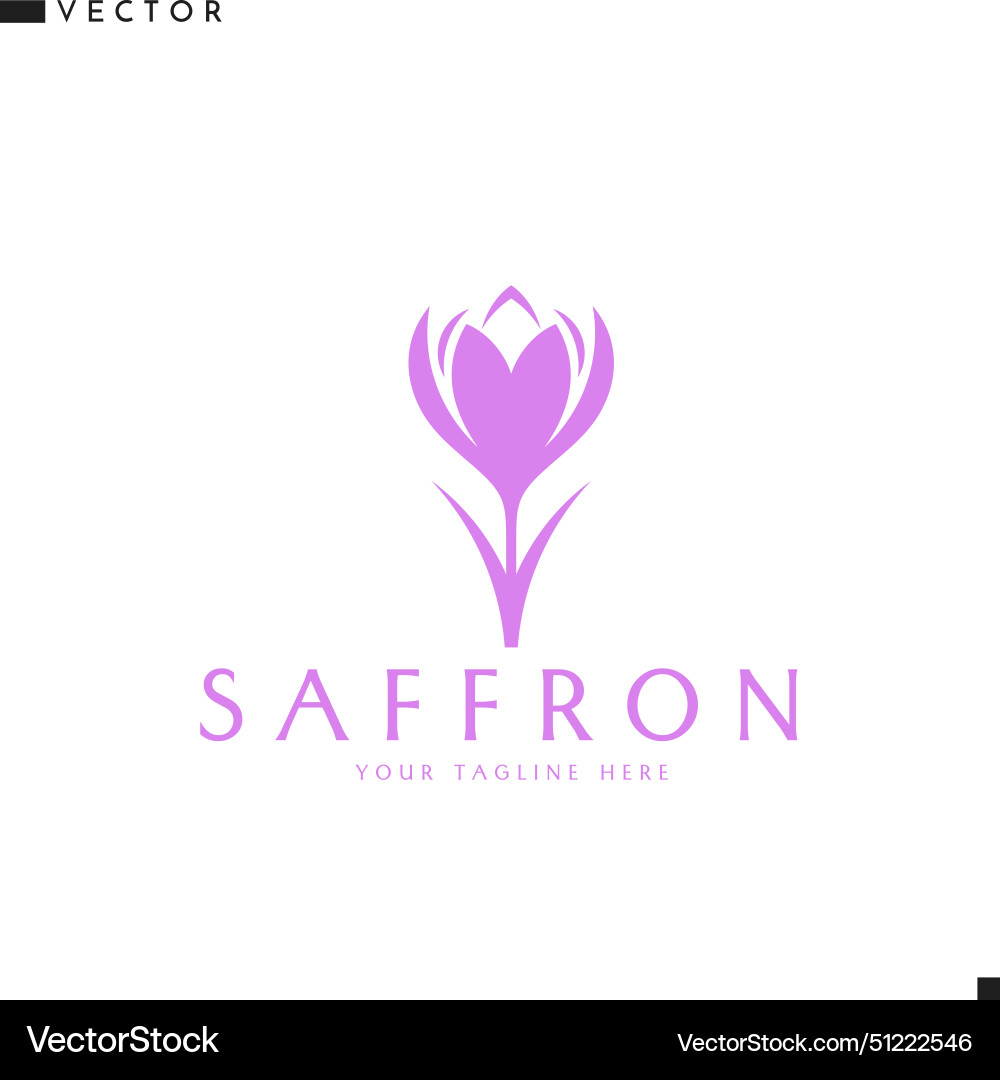 Abstract crocus logo purple flower Royalty Free Vector Image