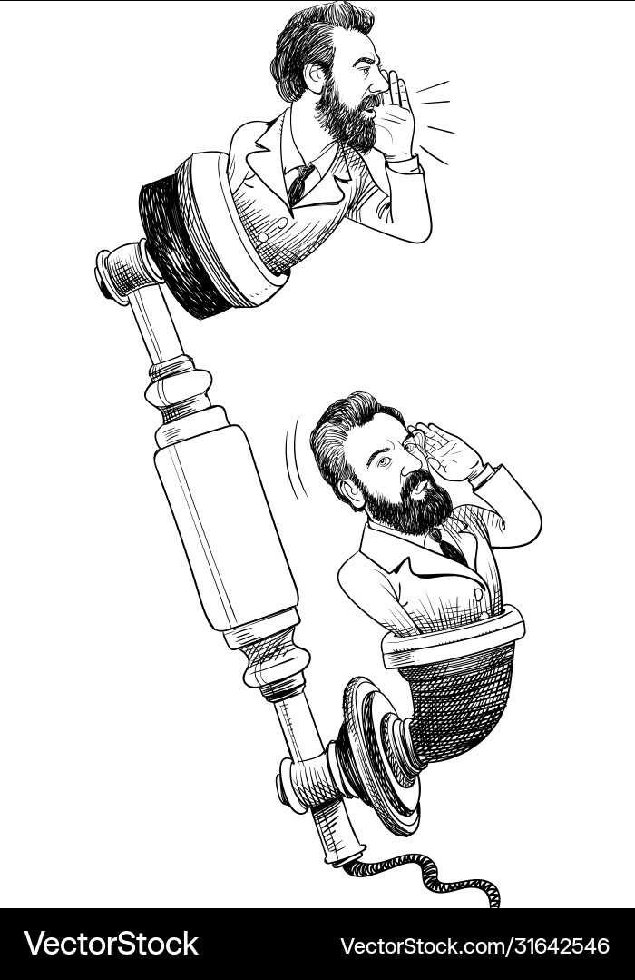 Alexander Bell - Telephone Inventor Royalty Free Vector