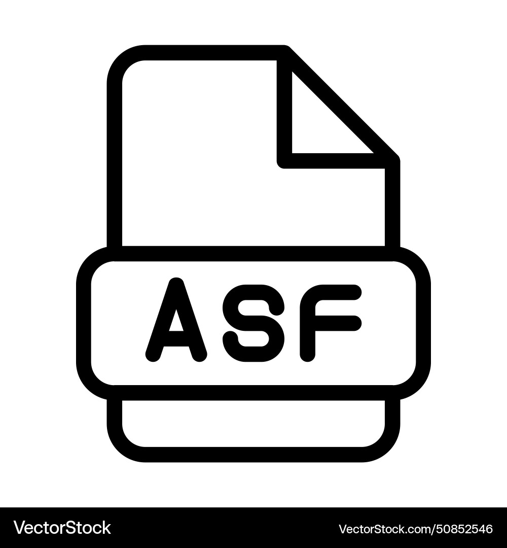 Asf file icon type files sign outline symbol Vector Image