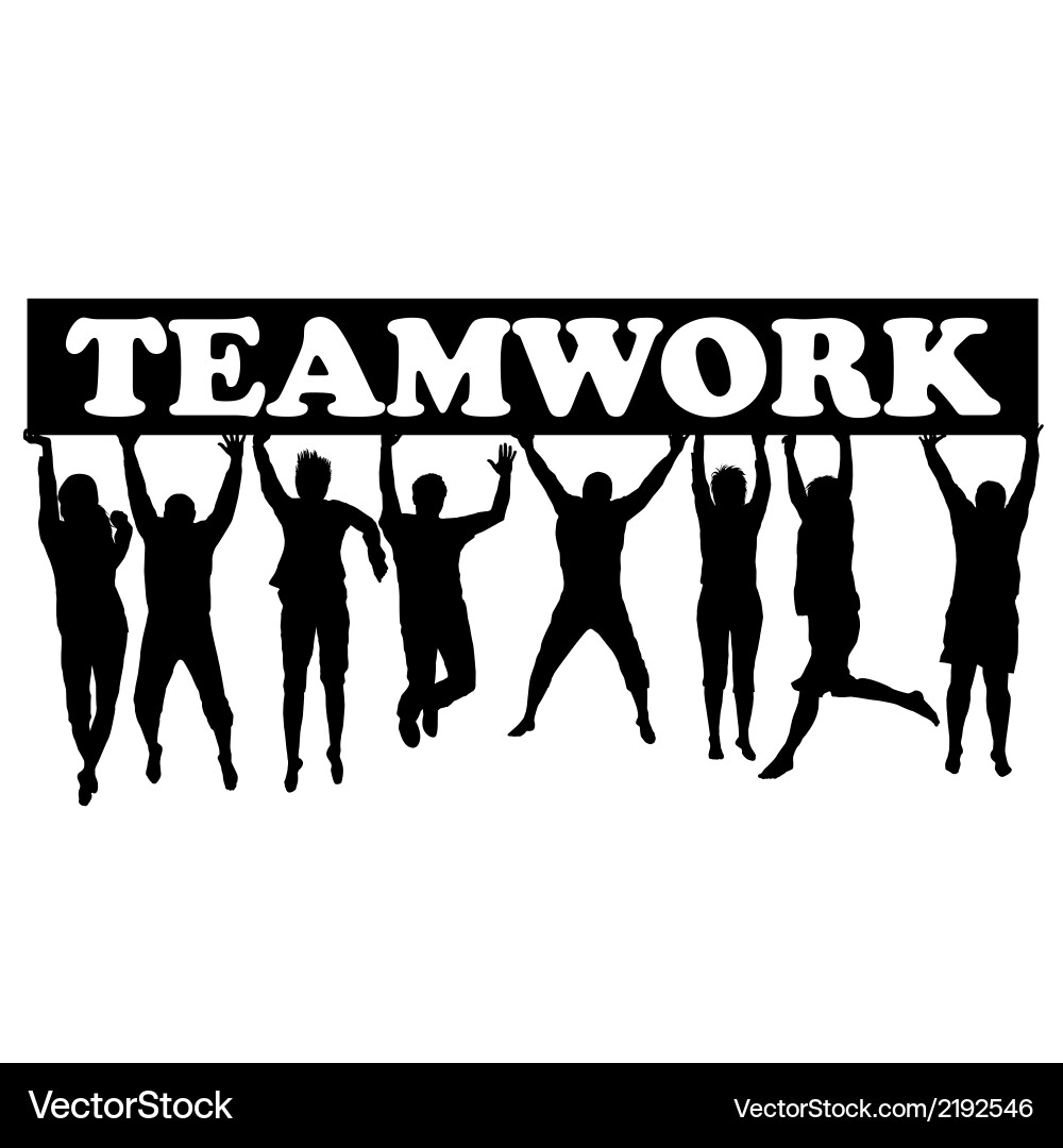 Dynamic Team Jump - Motivation & Success Vector Image