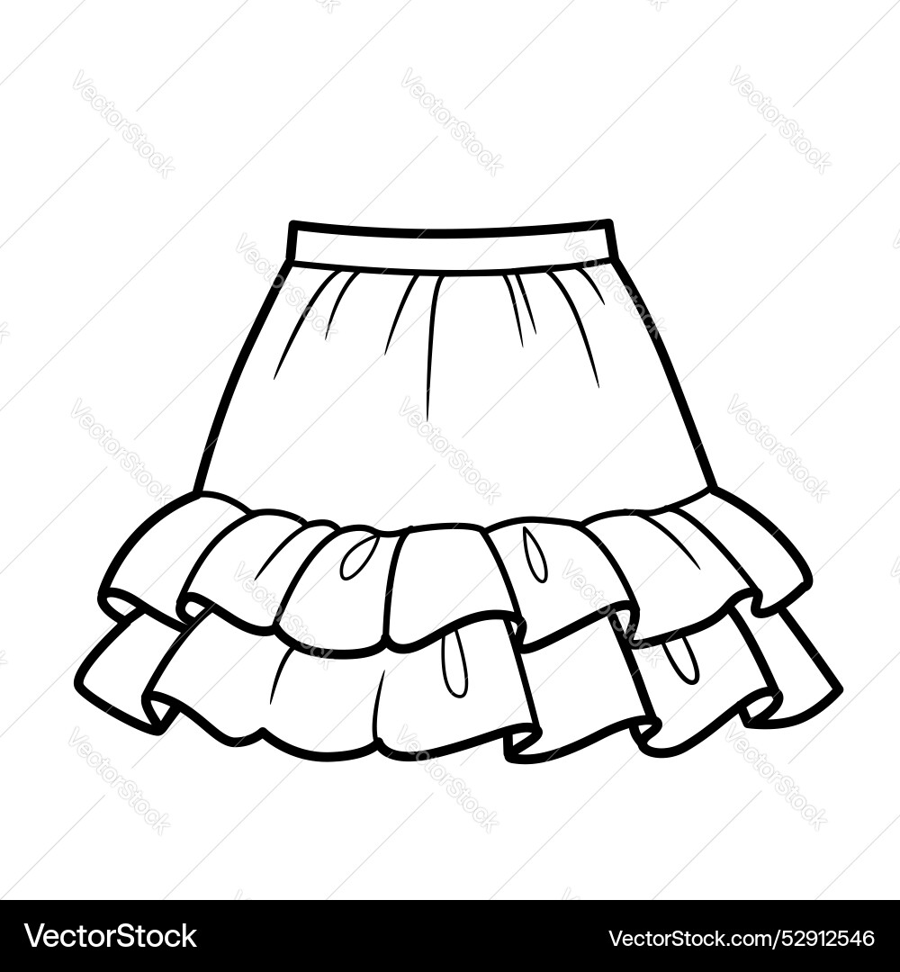 Skirt with fluffy short ruffles Royalty Free Vector Image