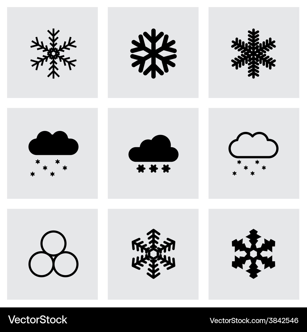 Snow icon set Royalty Free Vector Image - VectorStock