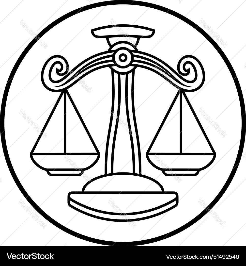 Zodiac signs libra scales icon Royalty Free Vector Image