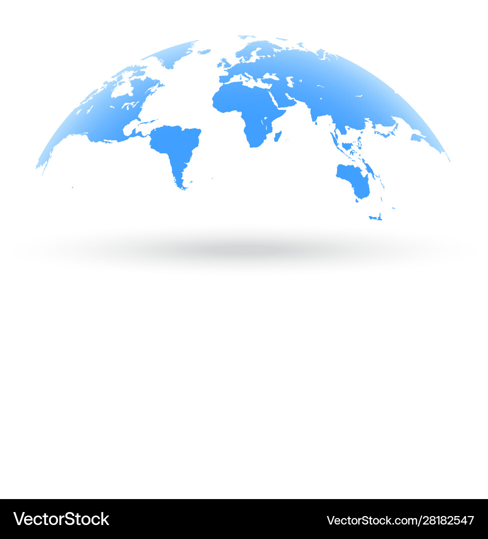 Blue world map globe isolated on white background Vector Image