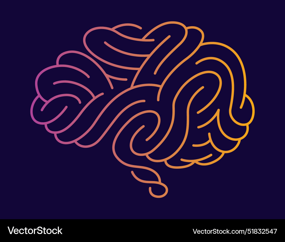 Brain logo icon digital symbol template of Vector Image