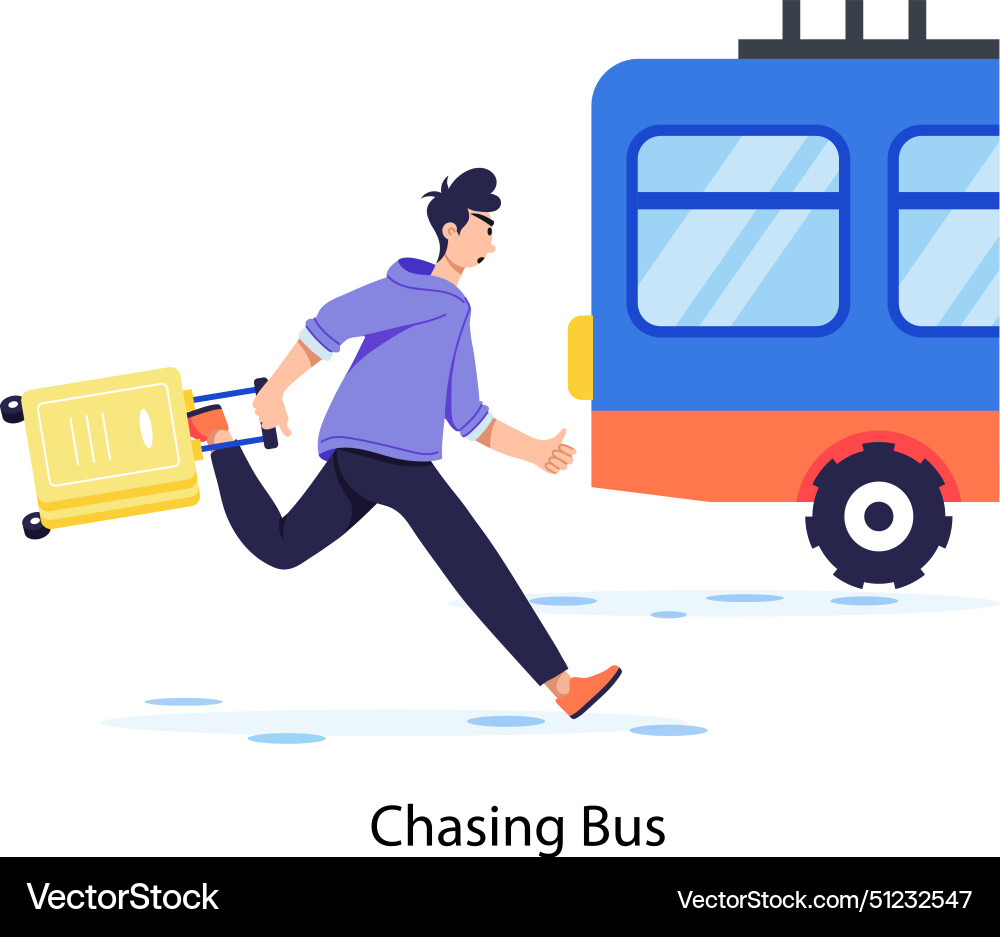 Chasing bus Royalty Free Vector Image - VectorStock