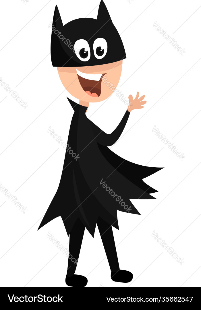 Classic batman costume on white background Vector Image