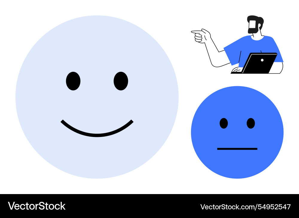 Contrasting emoticons with human interaction Vector Image