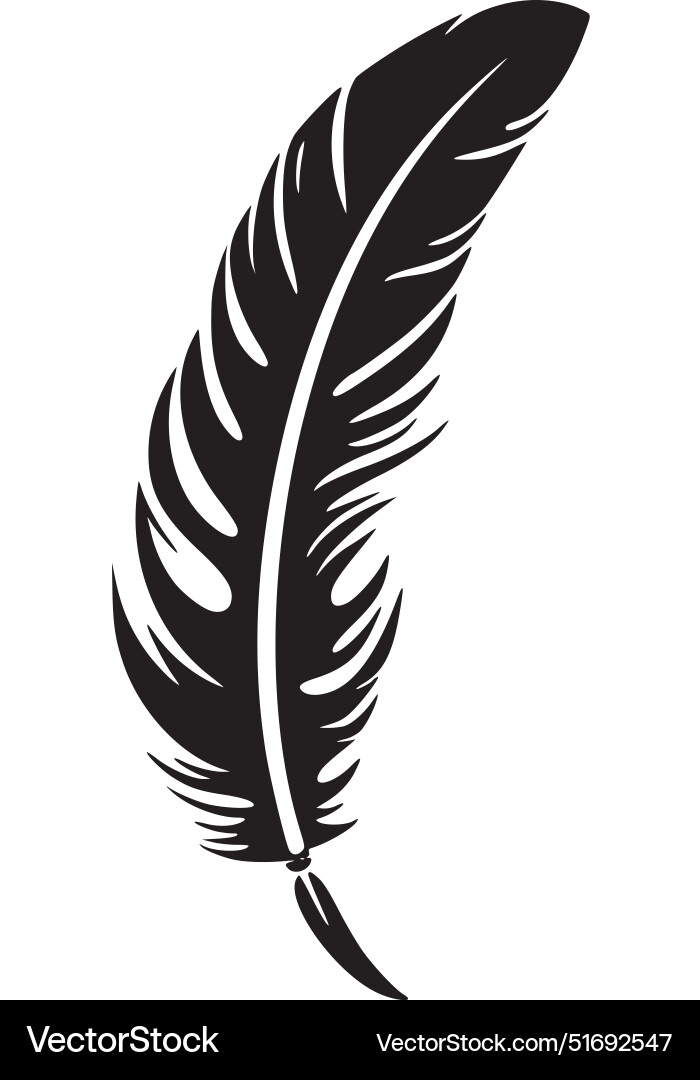Feather - black and white isolated icon Royalty Free Vector
