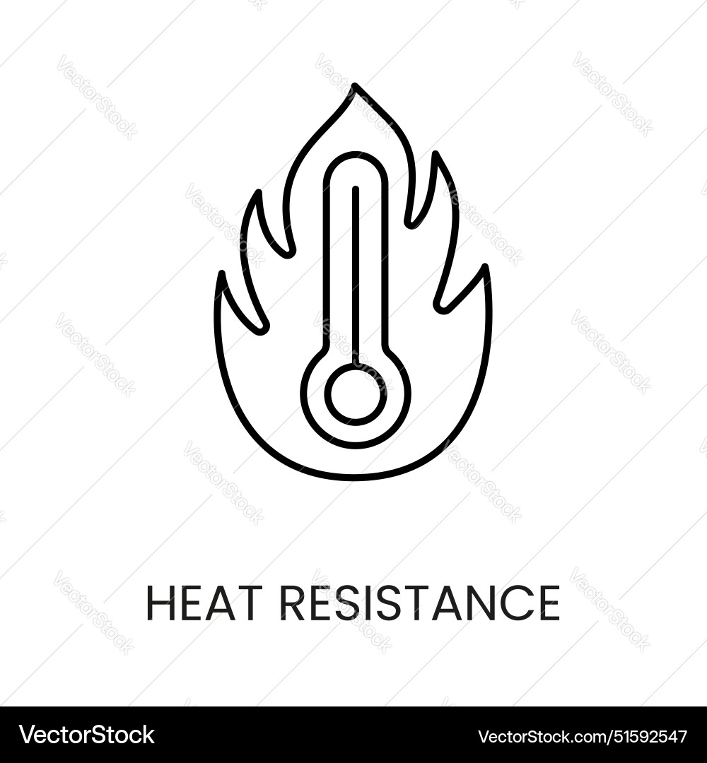 Heat resistance line icon with editable Royalty Free Vector
