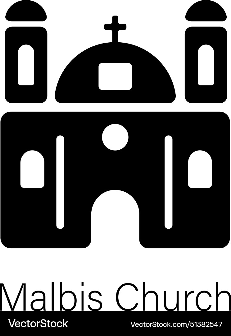 Malbis church Royalty Free Vector Image - VectorStock