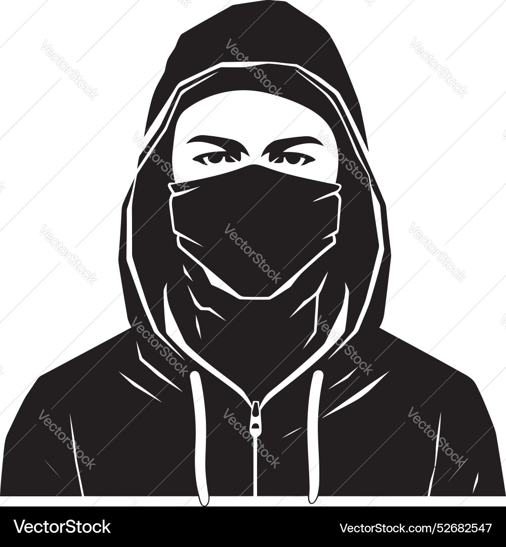 Masked mystery concealed countenance with iconic Vector Image