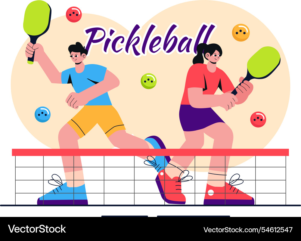 Pickleball game sport featuring Royalty Free Vector Image