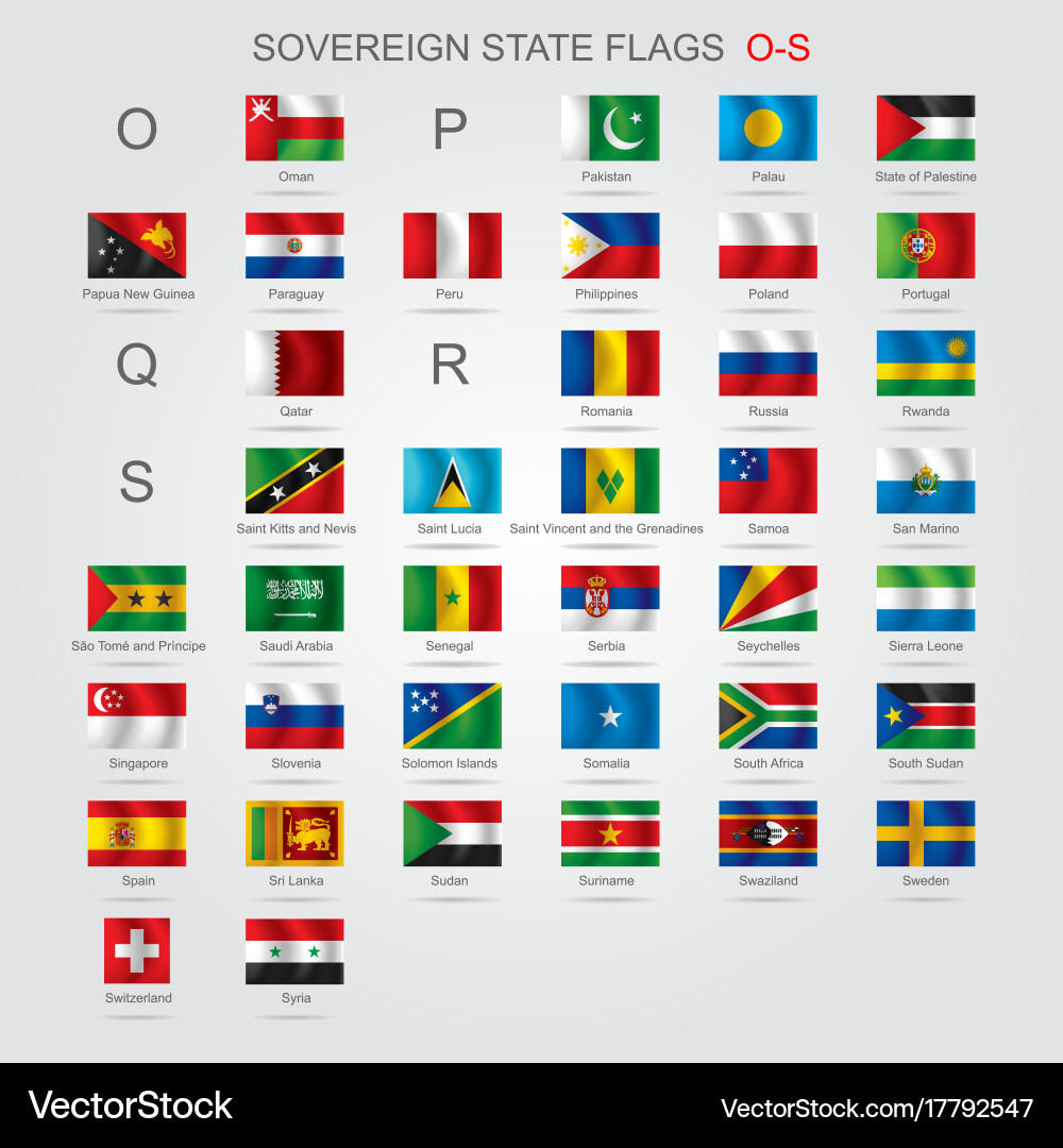 Set of sovereign state flags o-s Royalty Free Vector Image