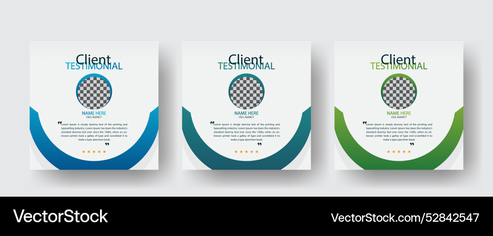 Simple design web banner client testimonials Vector Image