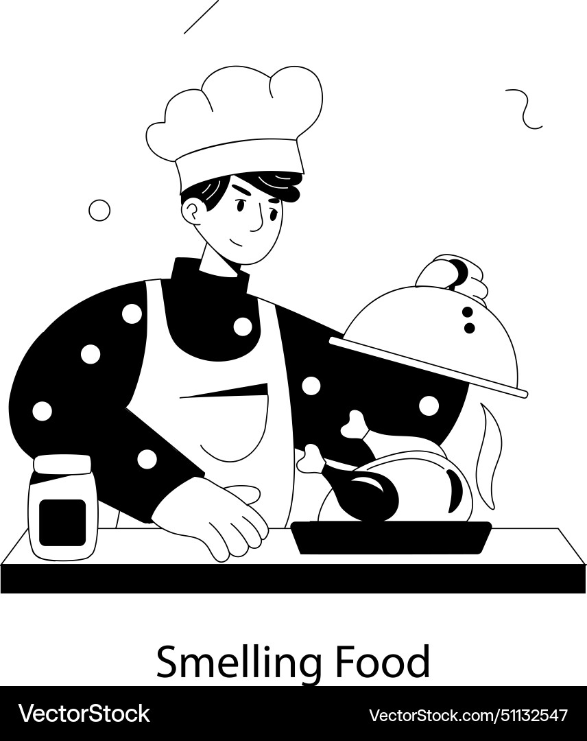 Smelling food Royalty Free Vector Image - VectorStock