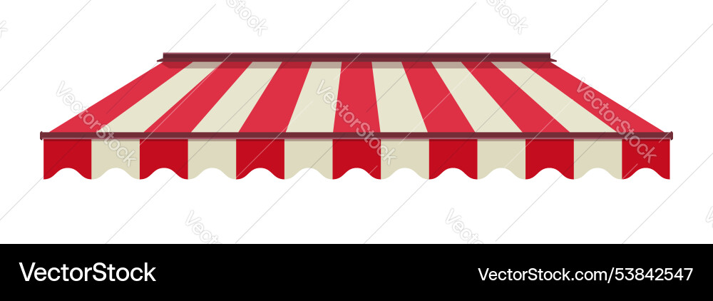 Striped awning for cafe shop canopy Royalty Free Vector