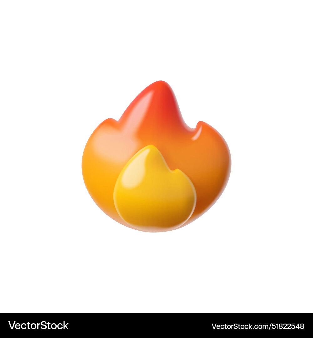 3d chat icon with fire flame on isolated Vector Image